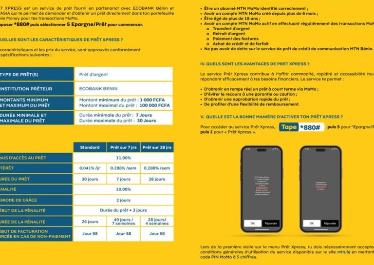 Prendre un prêt sur MTN Money : étapes et conditions à suivre